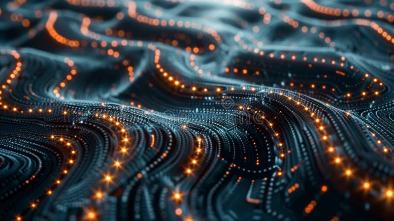A Close Up of a Circuit Board with Lights, AI Stock Photo - Image of ...