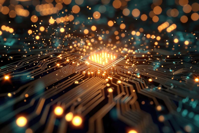 Close Up of Circuit Board with Lights, Technology, Electronics ...