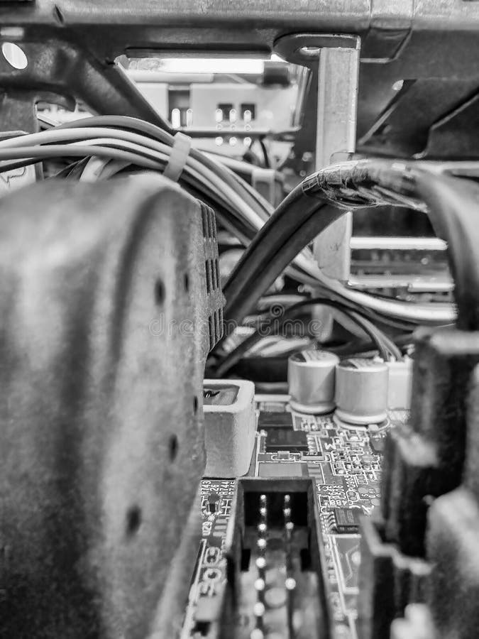 Close Up of Circuit Board with Microchips and Other Computer Parts ...