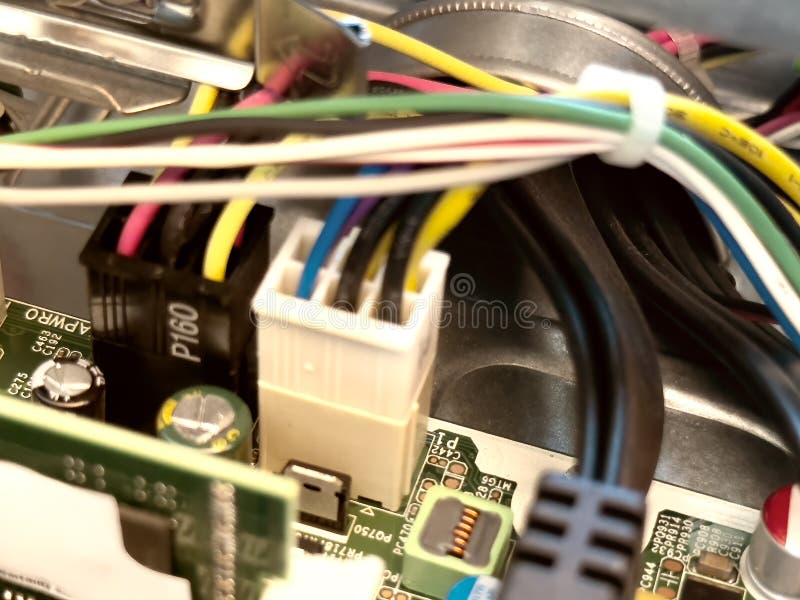 Close Up of Circuit Board with Microchips and Other Computer Parts ...