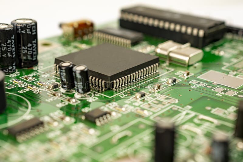 Close-up of a Circuit Board with Microcircuits from an Electrical ...