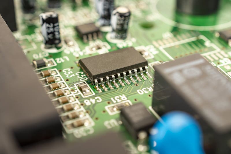 Close-up of a Circuit Board with Microcircuits from an Electrical ...