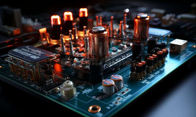 Close Up of Circuit Board with Multiple Electronic Components Stock ...