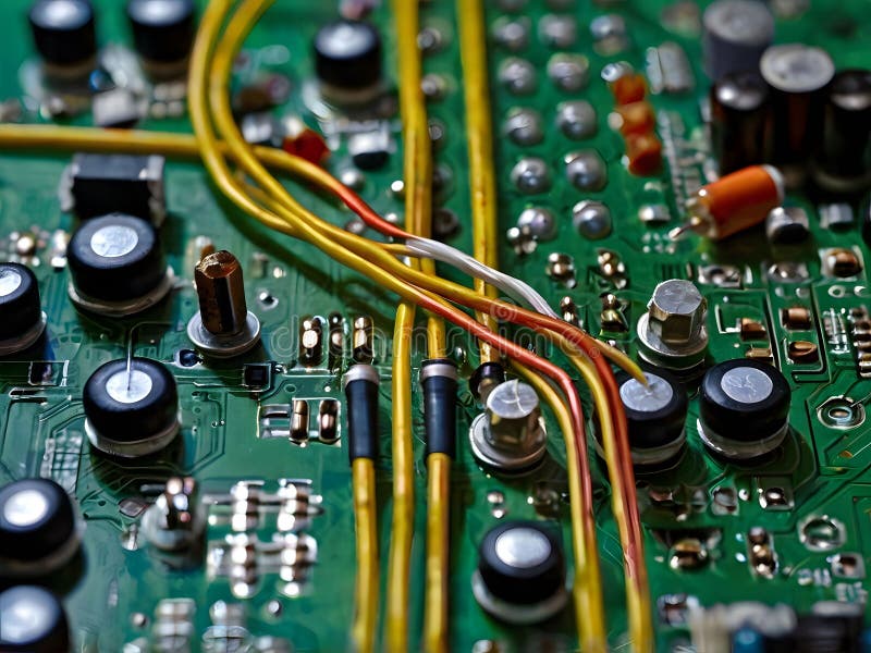 A Close Up of a Circuit Board with Wires and Components Ai Generated ...