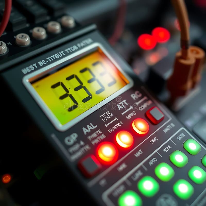 Close Up of a Circuit Tester in Action with Glowing Indicator Lights on ...