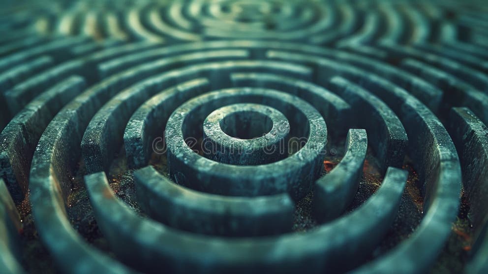 A Close Up of a Circular Maze with Many Different Paths, AI Stock Photo ...