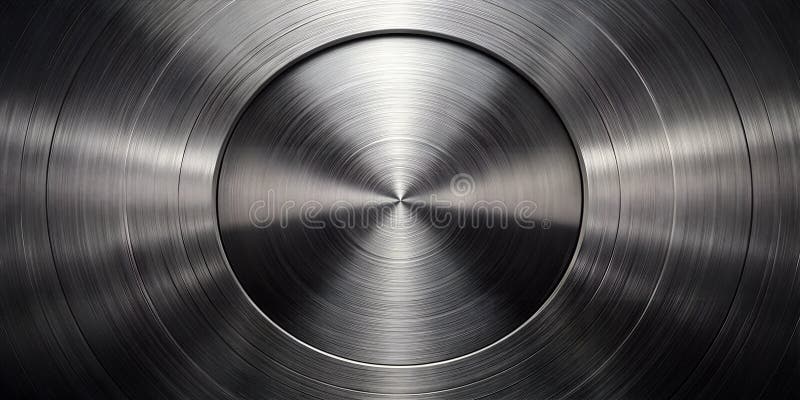A Closeup of a Circular Metal Surface with Concentric Circles Stock ...