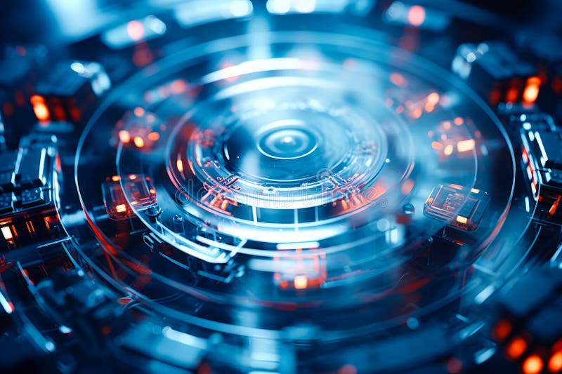 Close Up of Circular Object with Lights on it. Generative AI Stock ...