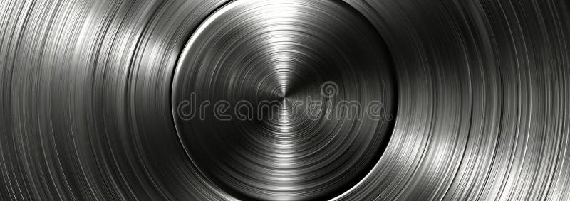 Close Up of a Circular Stainless Steel Surface with Concentric Lines ...