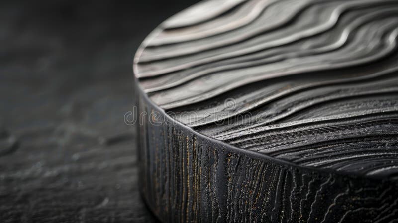 Close-up of a Circular, Textured, Dark Metal Object with a Wavy Pattern ...