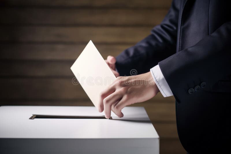 Close-Up of a Citizen Casting Their Ballot and Participating in the ...