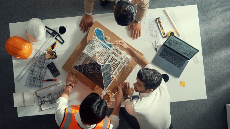 Close Up of Civil Engineer Hand Hold Blueprint and Shaking Hand ...