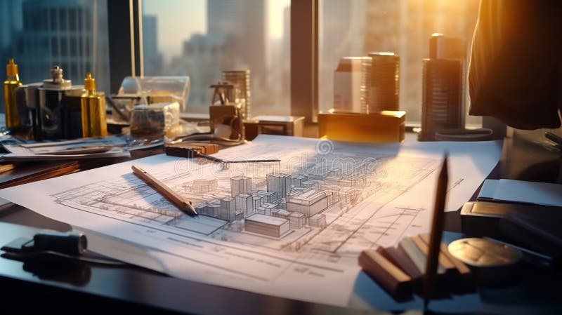 Close-up of a Civil Engineer in the Process of Working on a ...