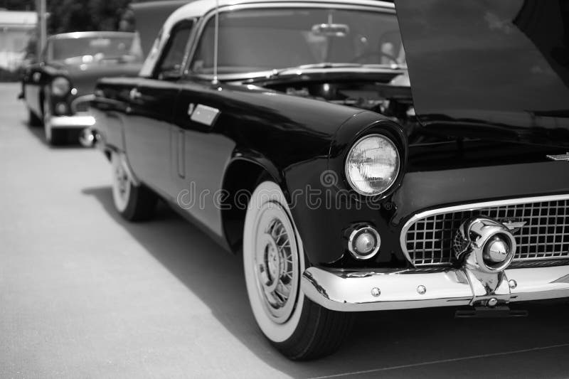 Close-up of a Classic Black Ford Thunderbird Car on a Show Editorial ...