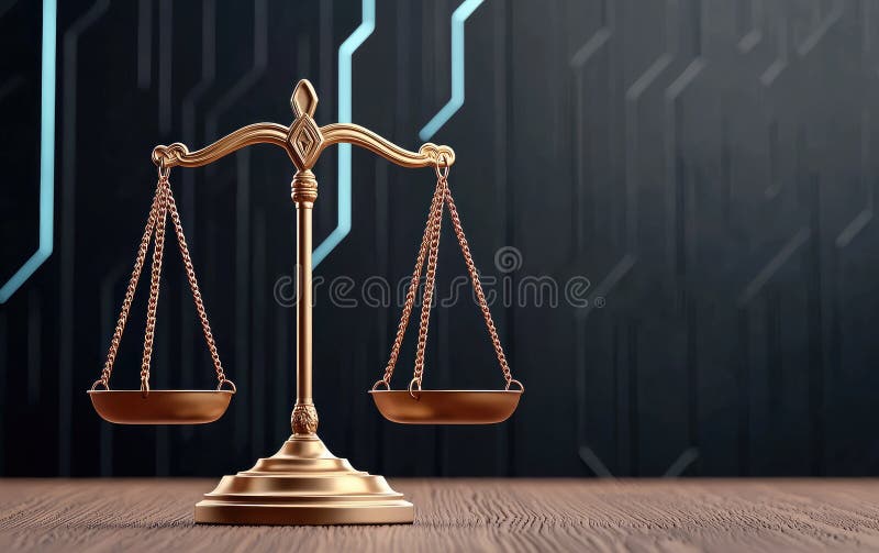A Close-up of a Classic Brass Balance Scale Symbolizing Justice on a ...