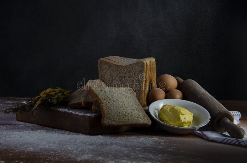 Close Up and Classic Bread Still Life Stock Image - Image of grain ...