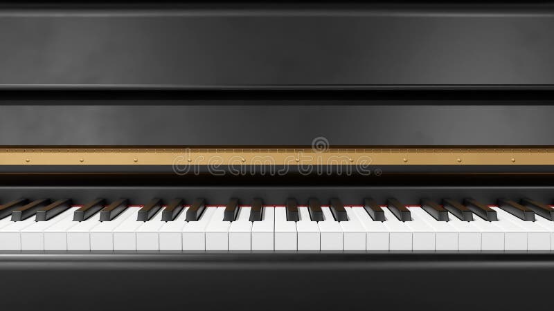Close Up of Classic Piano in Studio Light, 3d Render Stock Illustration ...