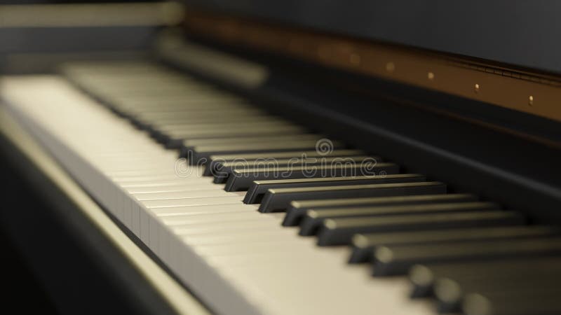 Close Up of Classic Piano in Studio Light, 3d Render Stock Illustration ...