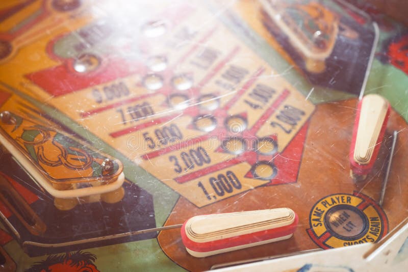 Close Up of Classic Vintage Retro Old Pinball Machine Stock Image ...