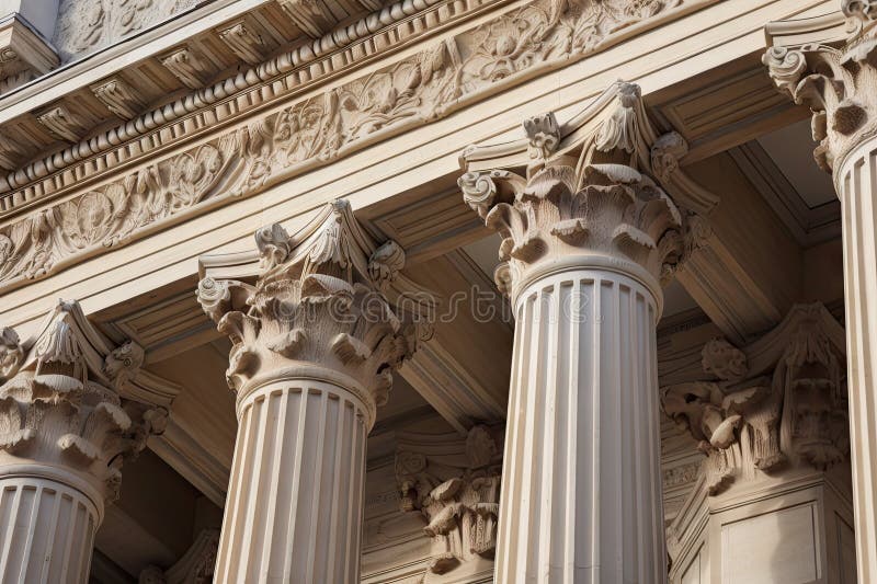 A Close-up of a Classical Facade, with Its Intricate Details and ...