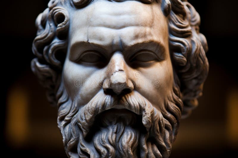 Close-up of a Classical Sculpture Depicting an Ancient Philosopher ...