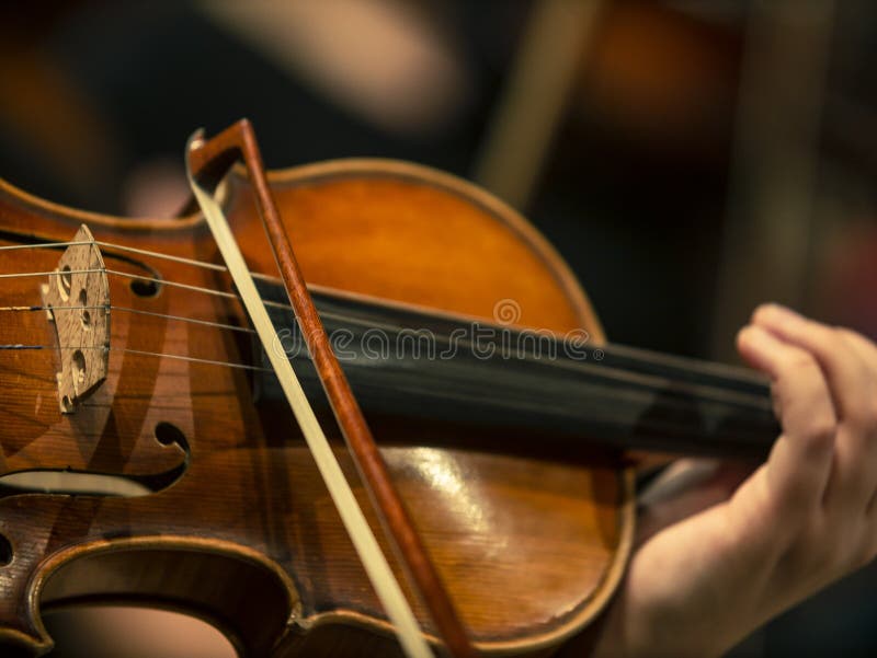 Violin in a Large Close-up - Side View - Background - Symphony ...