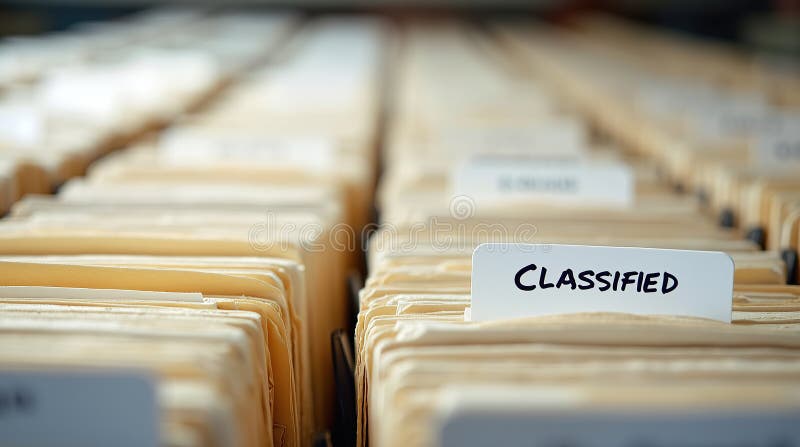 Close-up of Classified Document Folders in Filing System Stock ...