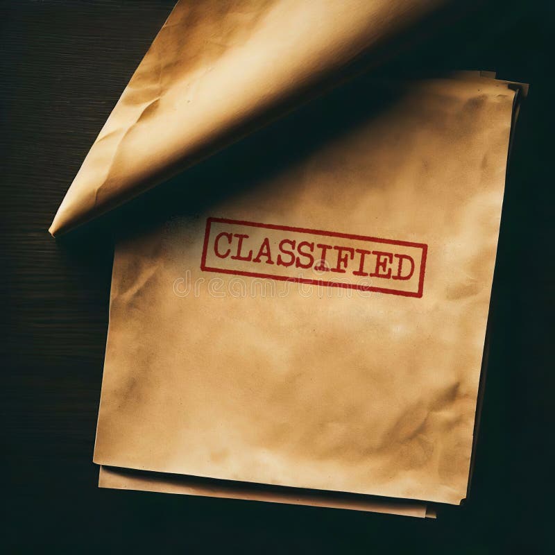 Close Up of Classified Document Papers Stock Illustration ...