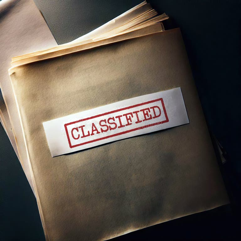 Close Up of Classified Document Papers Stock Illustration ...