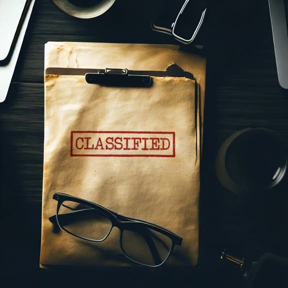 Close Up of Classified Document Papers Stock Illustration ...