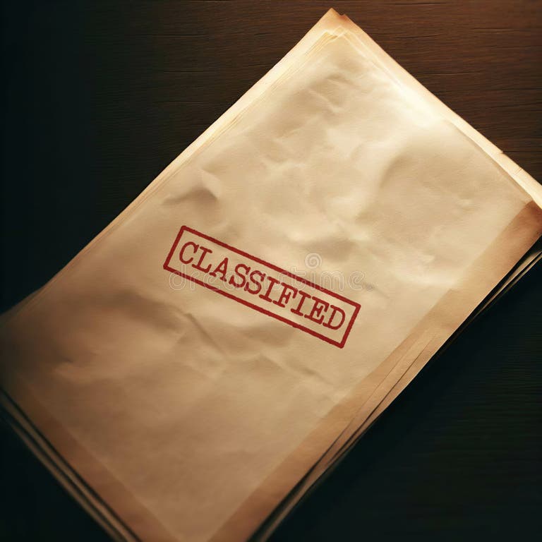 Close Up of Classified Document Papers Stock Illustration ...