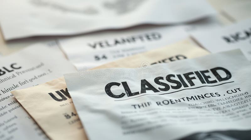 Close-up of Classified Document Papers on a Light Background Stock ...