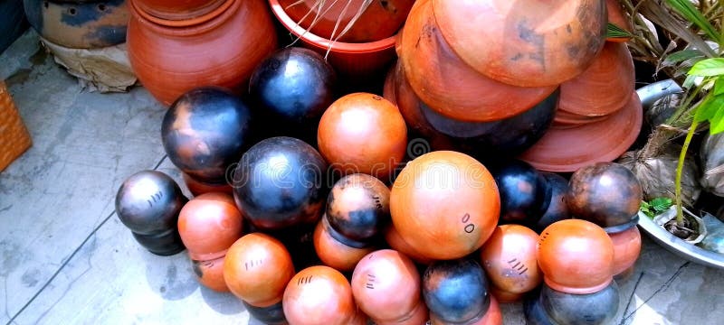 Close Up of Clay Pots Ready for Selling on a Street Stock Image - Image ...