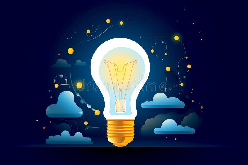 Close Up Clean Star Lightbulb Illustration Creative Thinking Concept ...