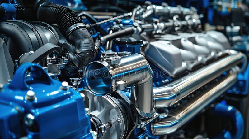 Close-up of a Clean, Well-maintained Semi-truck Stock Illustration ...