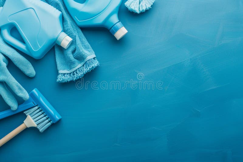 Close-up of Cleaning Objects Against a Colored Background. Stock ...
