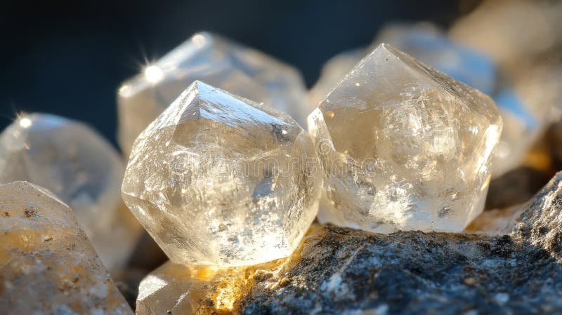 Close-up of Clear Crystals on a Rough Surface Stock Illustration ...