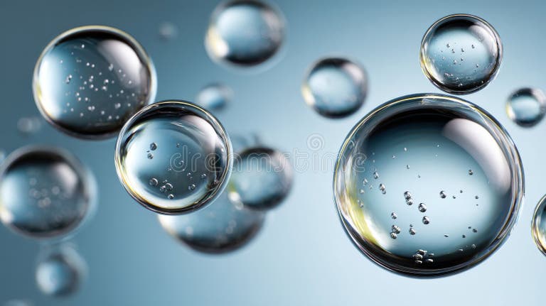 A Close-up of a Clear Water Molecule Structure is Displayed with ...