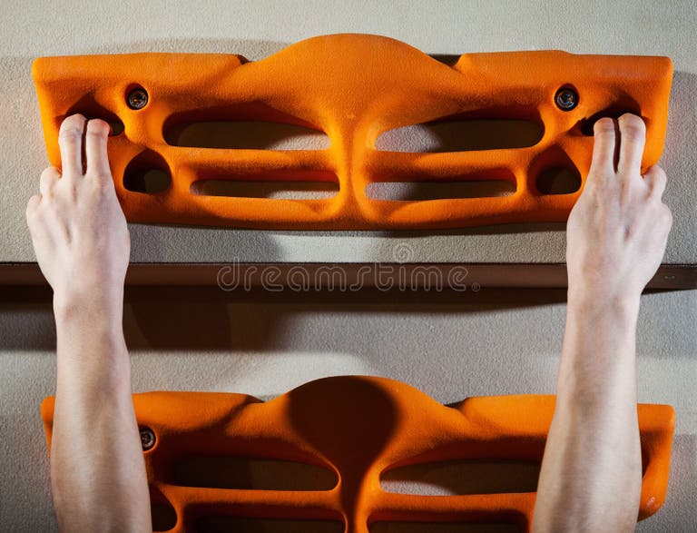 Close Up of Climber Performing Two-finger Pull-ups Stock Photo - Image ...