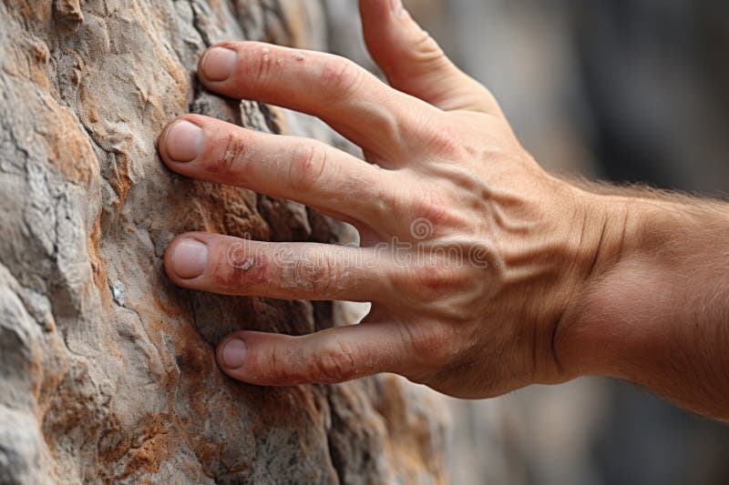 Close-up of a Climbers Hand Gripping a Rock Stock Photo - Image of ...