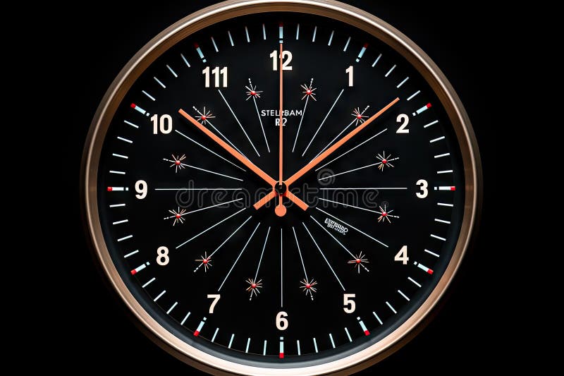 A Close Up of a Clock on a Black Background Created with Generative AI ...