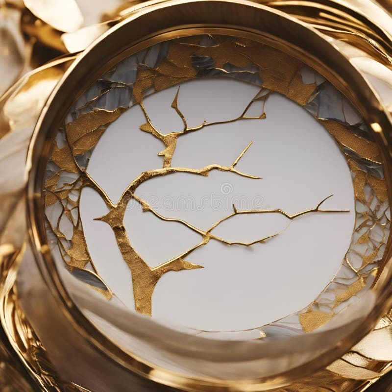 A Close Up of a Clock with Broken Branches on it Stock Illustration ...
