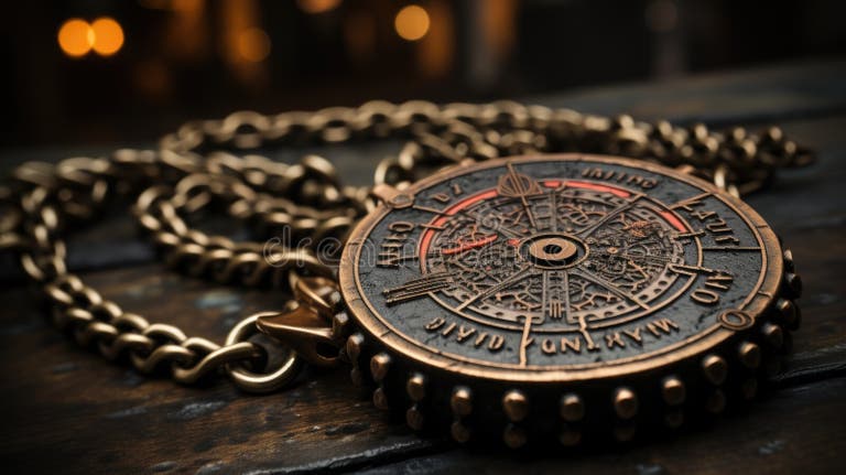 A Close Up of a Clock on a Chain. Generative AI Image. Stock Image ...