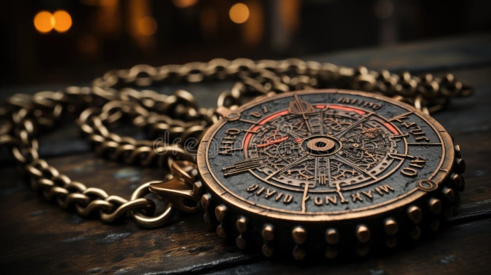 A Close Up of a Clock on a Chain. Generative AI Image. Stock Image ...