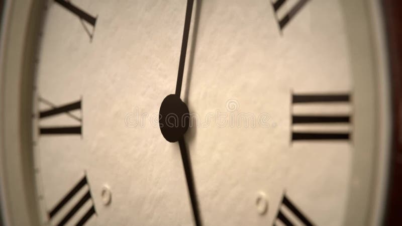 Close Up on a Clock the Decorative Hands are Moving Fast, Speeding Time ...