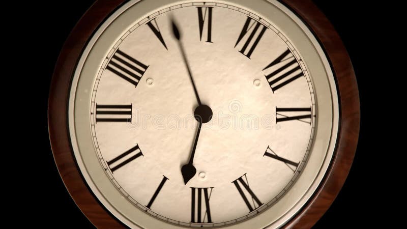 Close Up on a Clock the Decorative Hands are Moving Fast, Speeding Time ...