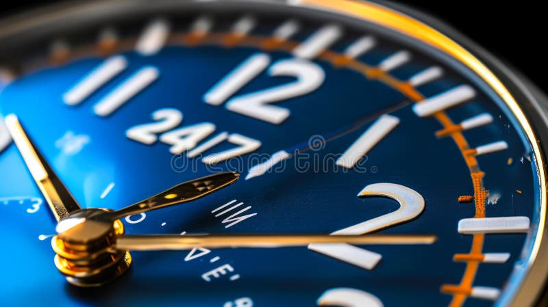 Close-up of a Clock Face with Hands Pointing To the Text 24 7 ...