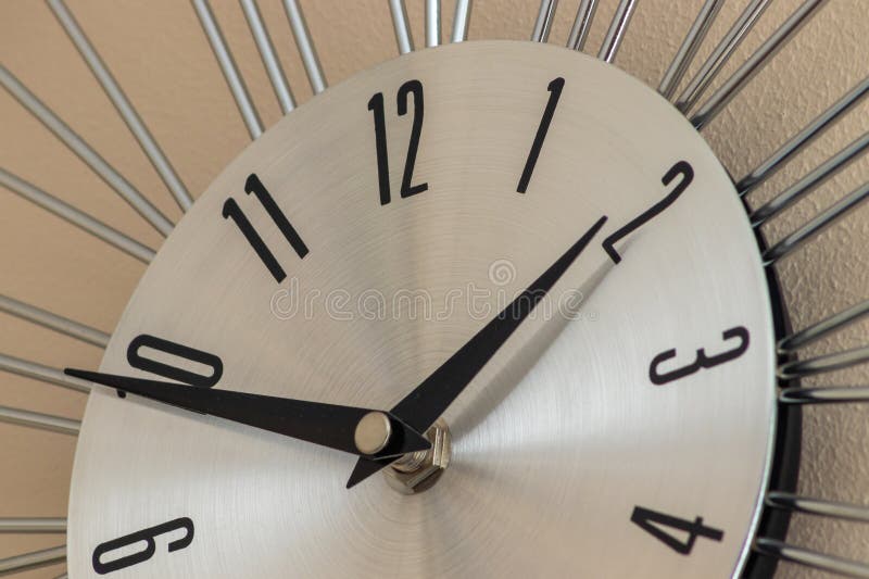 Close Up of Clock Face. Close-up Wide Angle View of the Clock. Passing ...