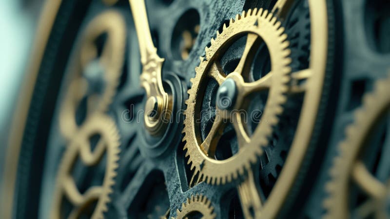 A Close Up of a Clock with Gears and Wheels on it, AI Stock Image ...