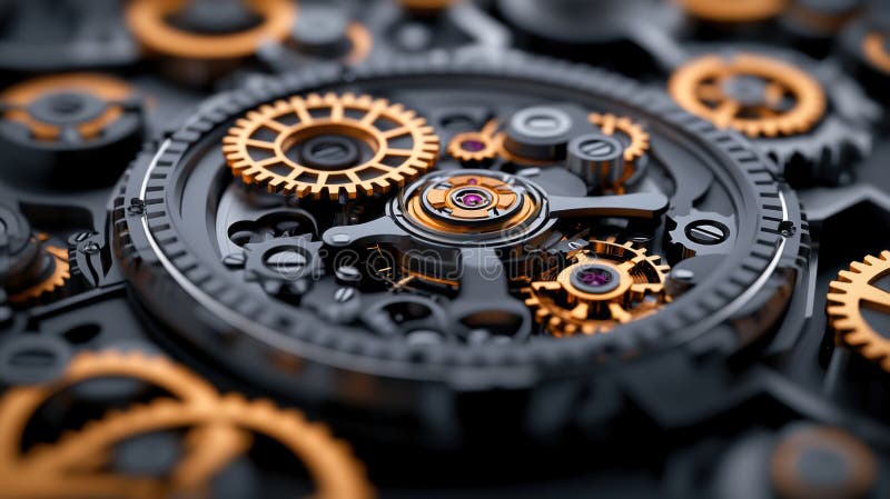 A Close Up of a Clock with Gears and Wheels on it, AI Stock Photo ...